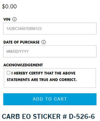 How to Request CARB EO Sticker - Volant Performance