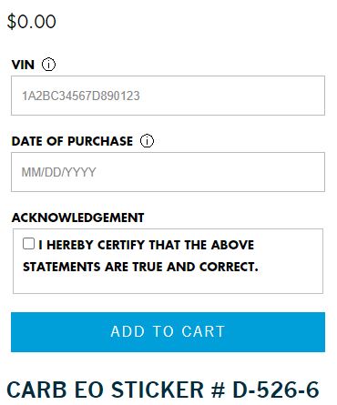 How to Request CARB EO Sticker - Volant Performance